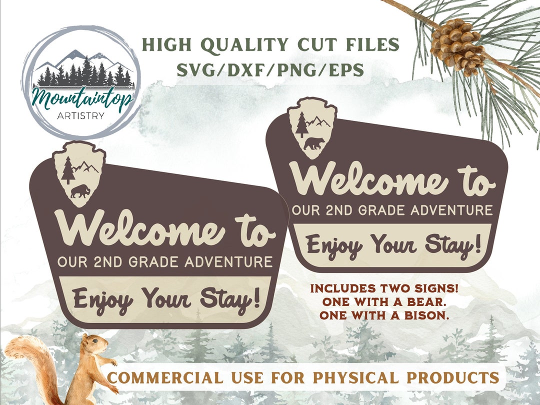 Second Grade Welcome Sign Classroom Decor Woodland Theme Classroom 2nd ...