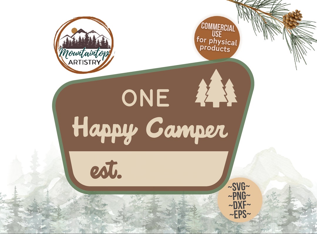 One Happy Camper Sign First Birthday Decor Happy Camper Customizable ...