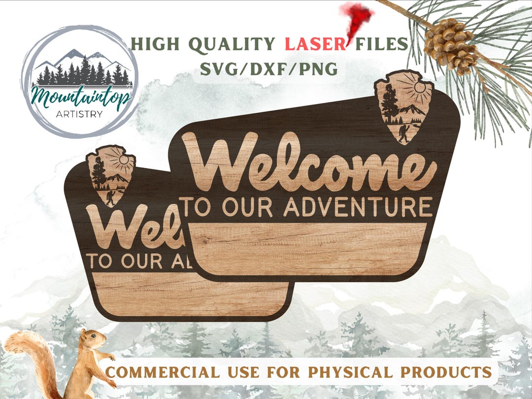 Welcome to Our Adventure Sign Laser Engraving Wedding Decor Forest Gift ...