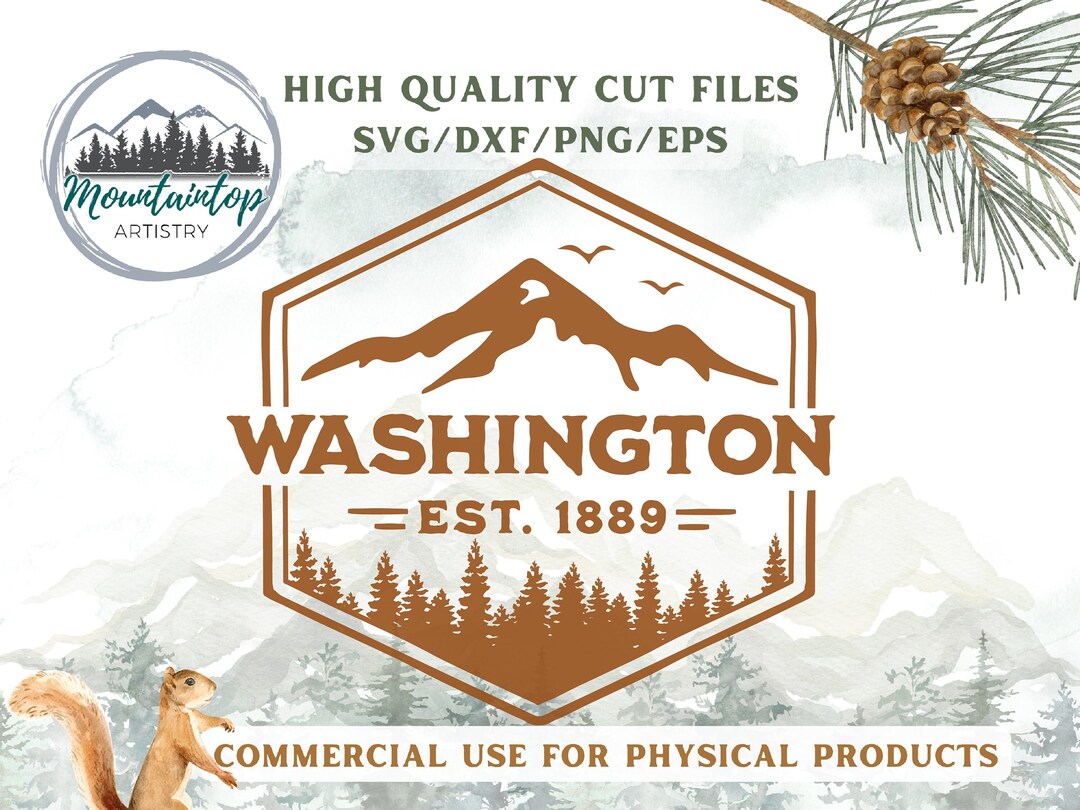 Washington Gifts Mountain Decor Forest Wall Art Washington State ...