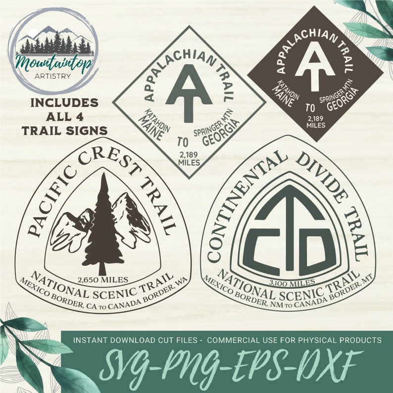 AT CDT and PCT Signs Appalachian Trail Continental Divide - Etsy