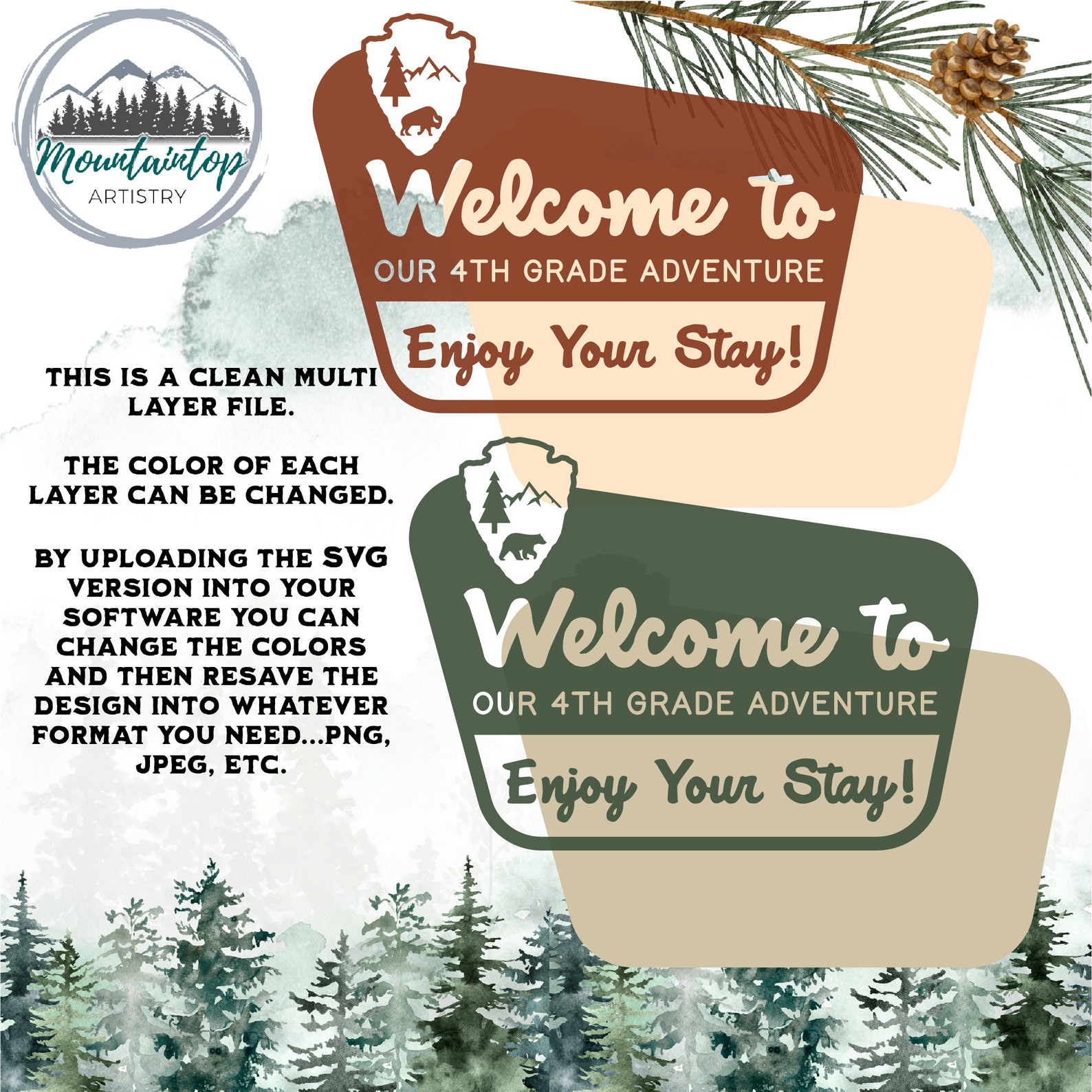 Classroom Welcome Sign Adventure Class Theme 4th Grade Sign Welcome to ...