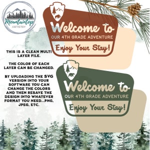 Classroom Welcome Sign Adventure Class Theme 4th Grade Sign Welcome to ...