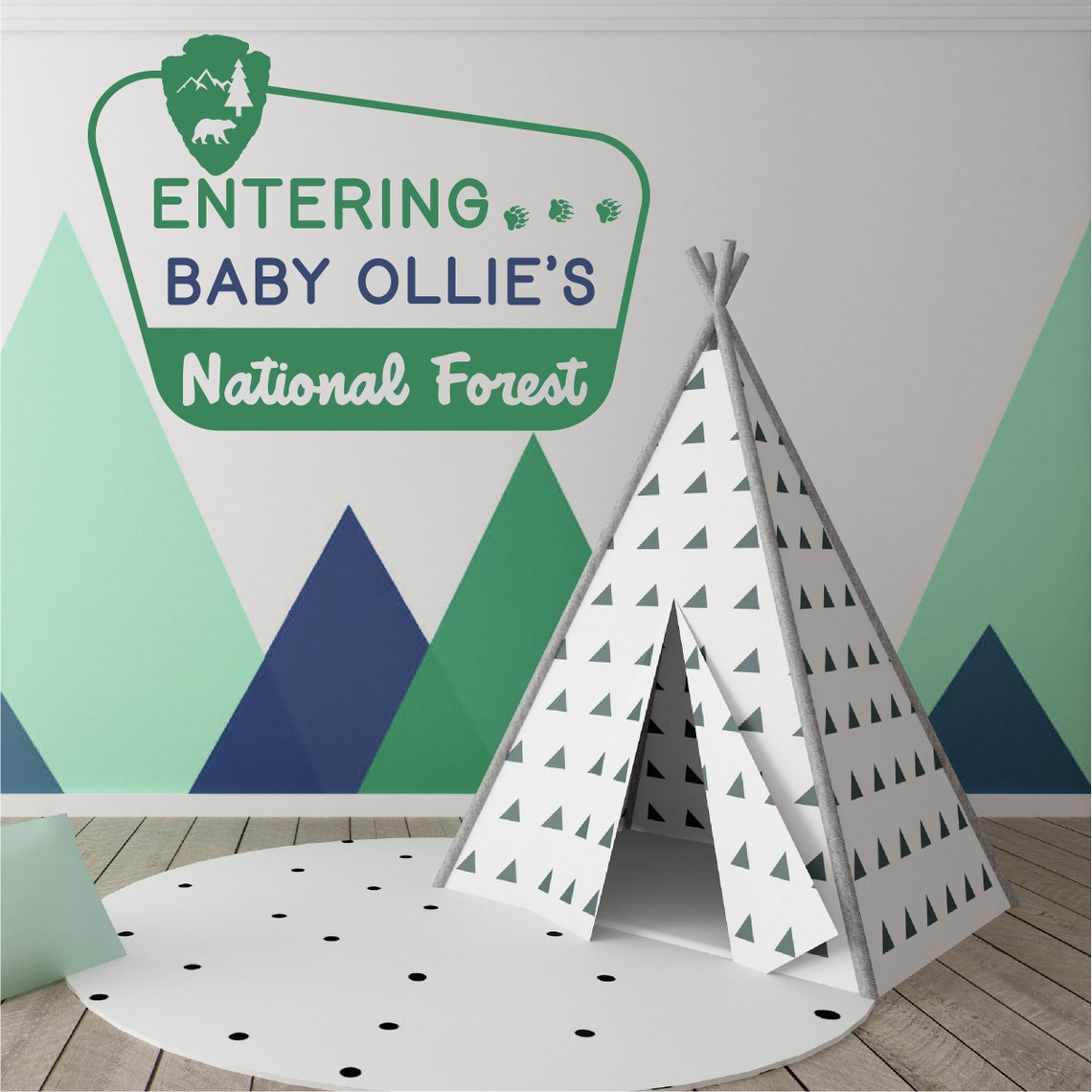 Entering National Forest Sign Customizable Woodland Nursery Decor ...