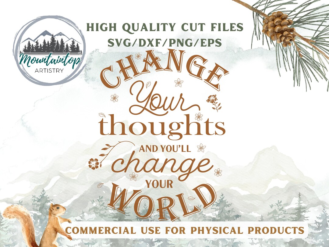 Change Your Thoughts SVG, Law of Attraction Positive Quotes ...