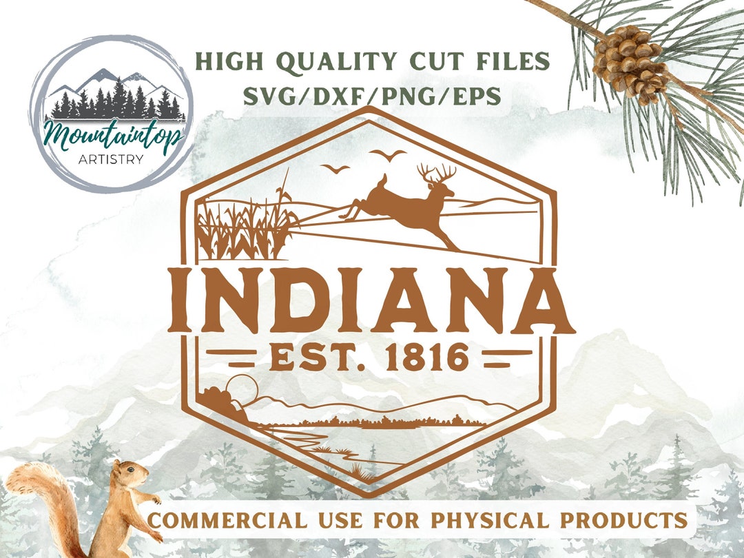Indiana SVG, Indiana Gifts, Indiana Wall Decor, Indiana State - Etsy