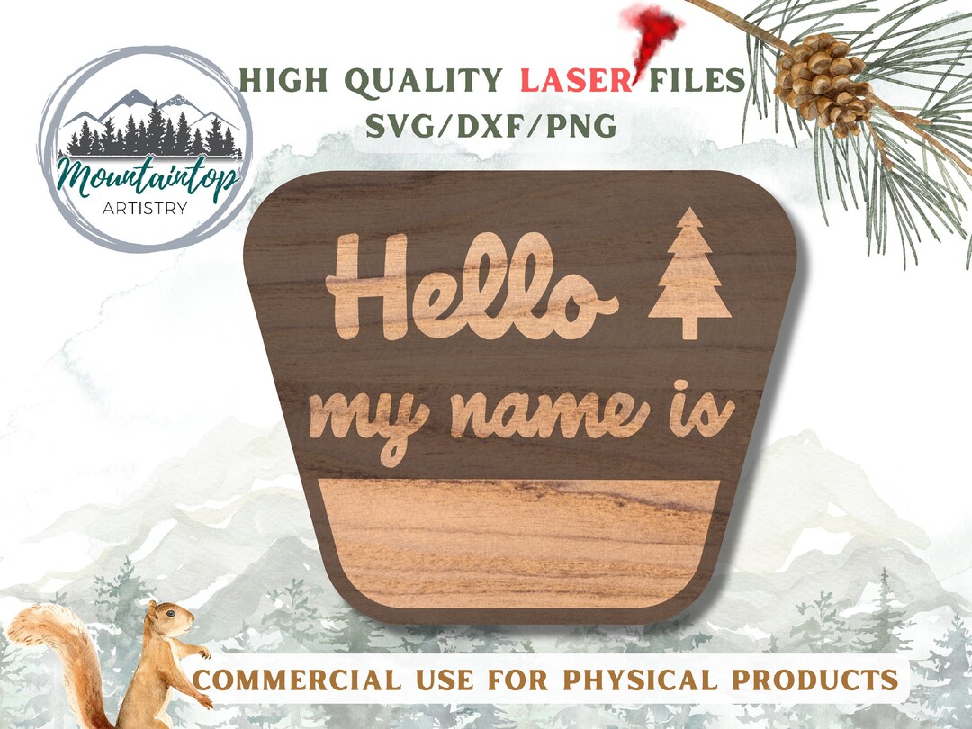 Hello My Name is Name Tag, National Park Name Tag, National Forest Name ...