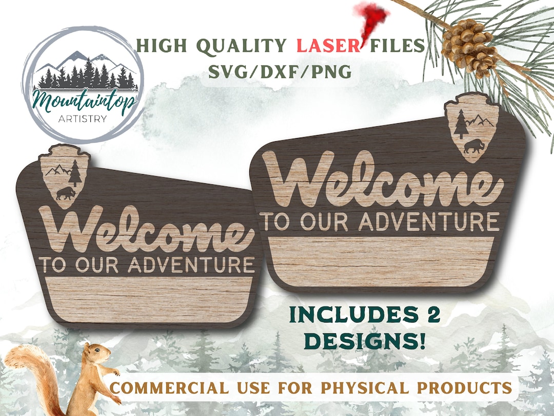 Welcome to Our Adventure Sign Laser Engraving Wedding Decor Forest Gift ...