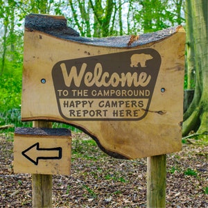 Happy Campers Welcome Sign Campground PNG Camping Birthday Decor ...