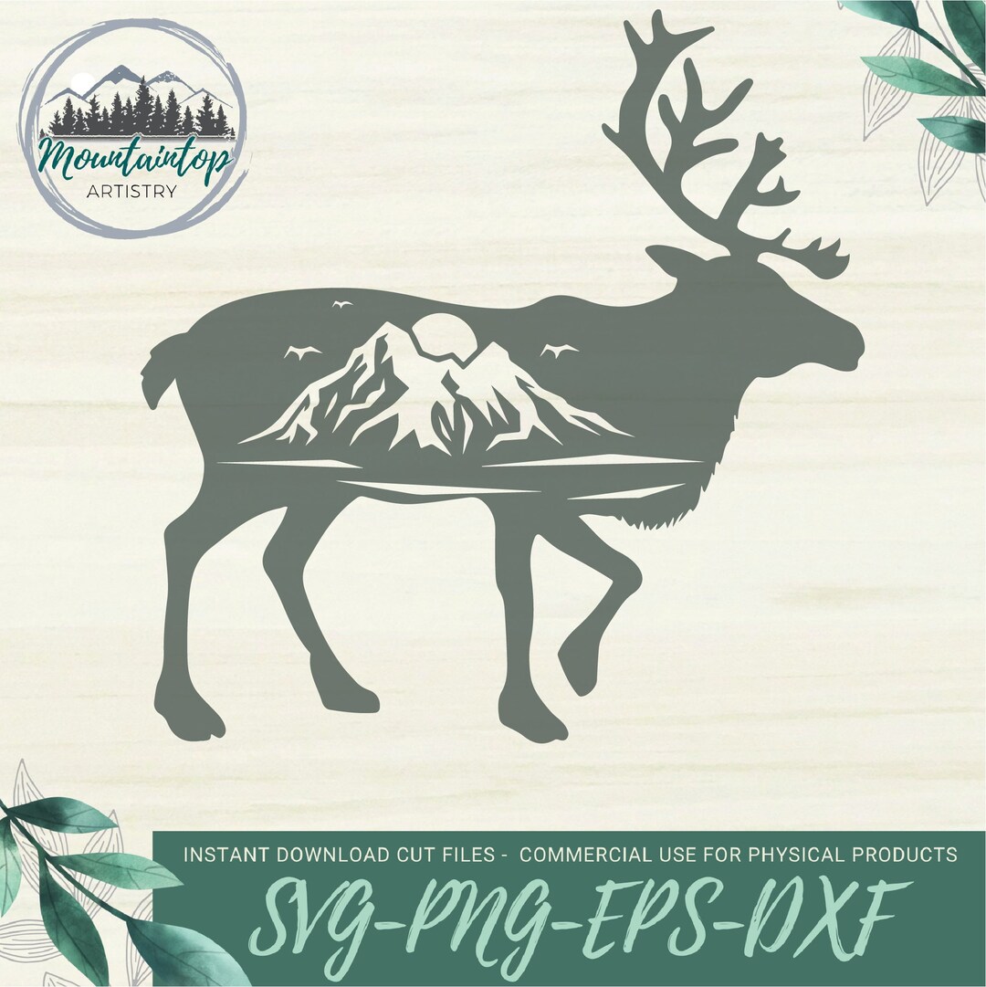Caribou SVG, Alaska Caribou SVG, Mountain Tundra Caribou, Caribou Gift ...