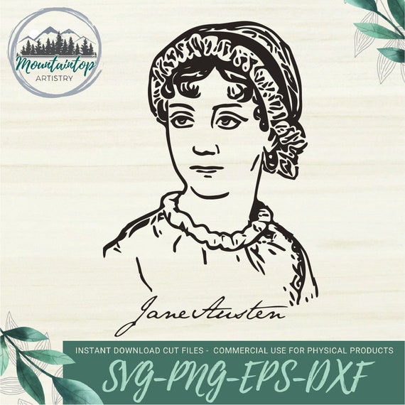 Jane Austen SVG Jane Austen Picture SVG Jane Austen Gift - Etsy India