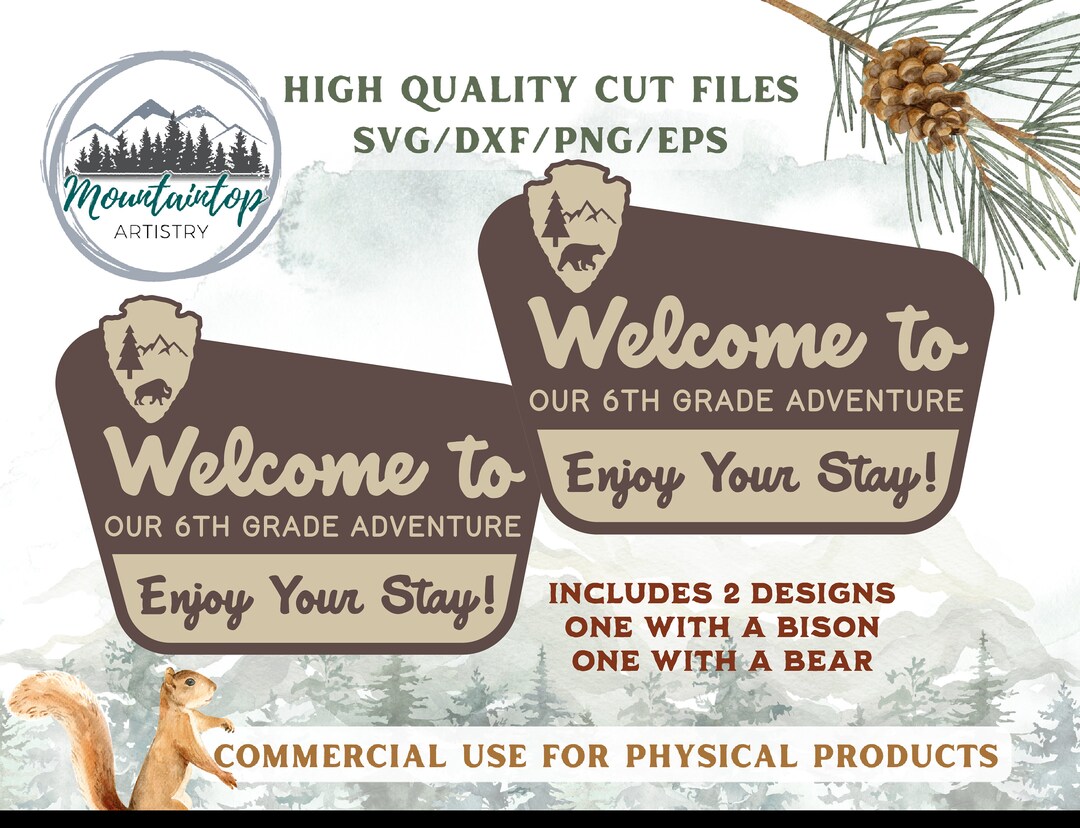 6th Grade Welcome Sign National Park Classroom Decor Nature Theme Class ...