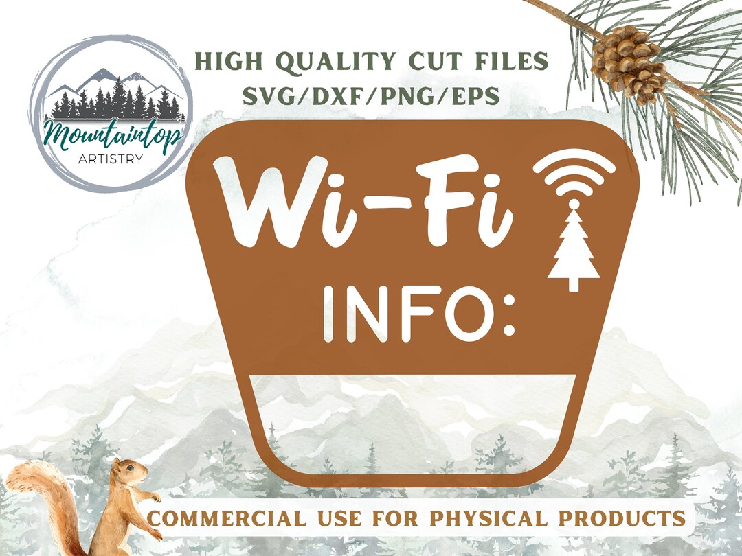 Wifi Sign SVG Housewarming Gift Wifi Password Sign Vacation Rental Wall ...