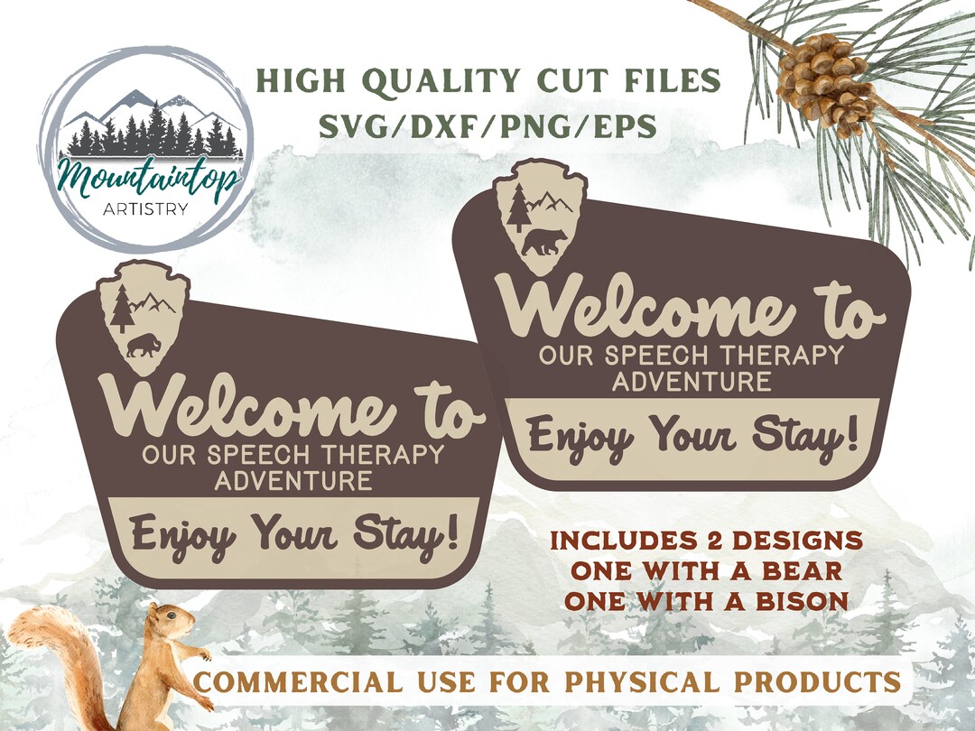 Speech Therapy Sign Adventure Classroom Decor National Park Welcome to ...