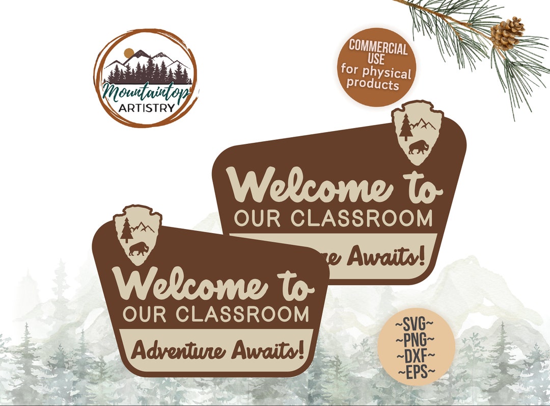 Classroom Welcome Sign Adventure Wall Art Class Decor National Park ...