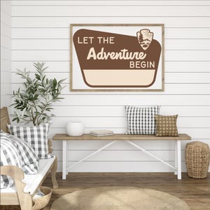 Let the Adventure Begin Sign Customizable National Park Sign Woodland ...