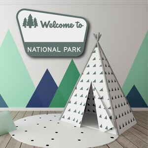 National Park Sign Customizable Woodland Nursery Decor Camping Birthday ...