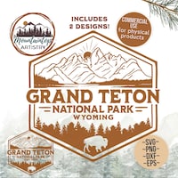 Teton Mountain Outline SVG Digital Cut File | Rocky Mountain Range ...