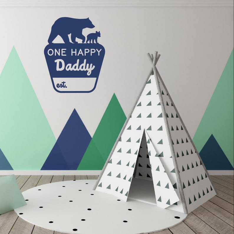 One Happy Daddy Sign National Park Nursery Woodland Baby Shower Wall ...