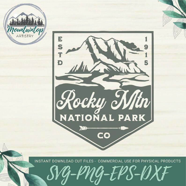 Rocky Mountain National Park SVG Rocky Mountain National Park | Etsy