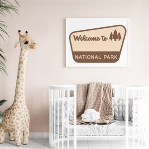 National Park Sign Customizable Woodland Nursery Decor Camping Birthday ...