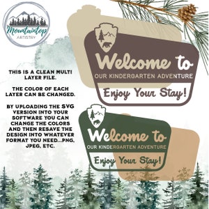 Kindergarten Welcome Sign National Park Decor Classroom Welcome Sign ...