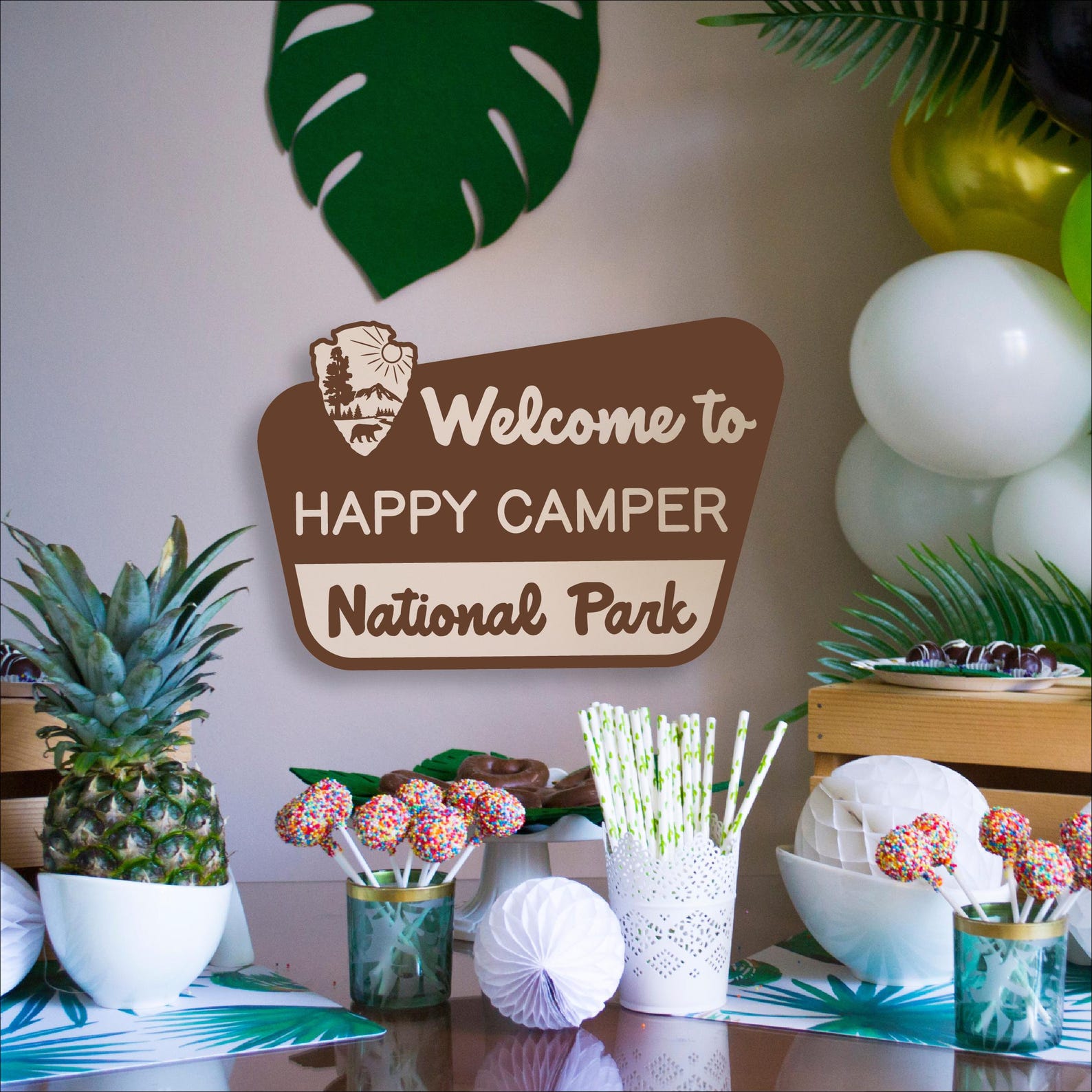 Happy Camper National Park Signs Woodland Wall Art Nature Themed Baby ...