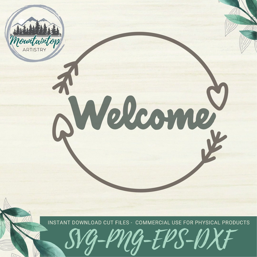 Welcome Sign SVG, Bridal Shower Welcome Sign, Boho Welcome Sign, Circle ...