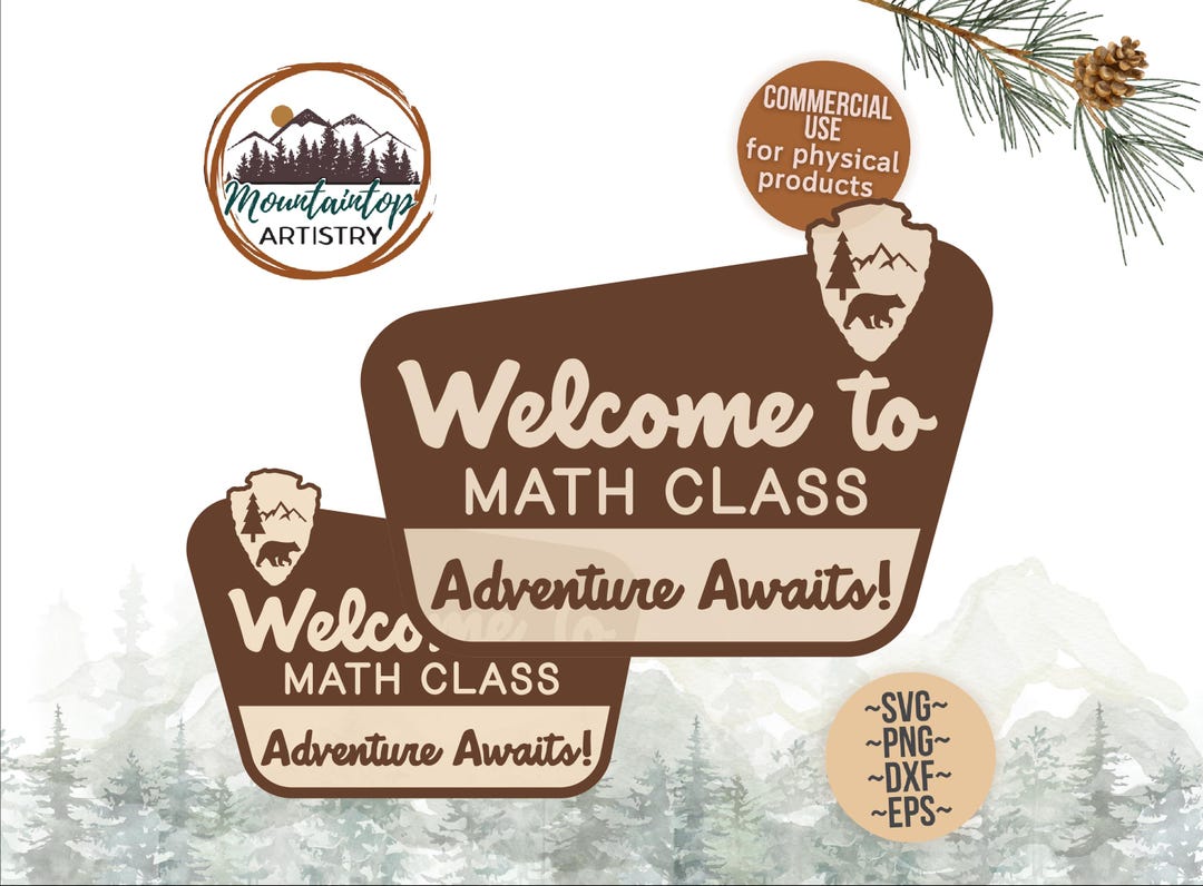 Welcome to Math Class Sign Classroom Camping Decor National Park Theme ...