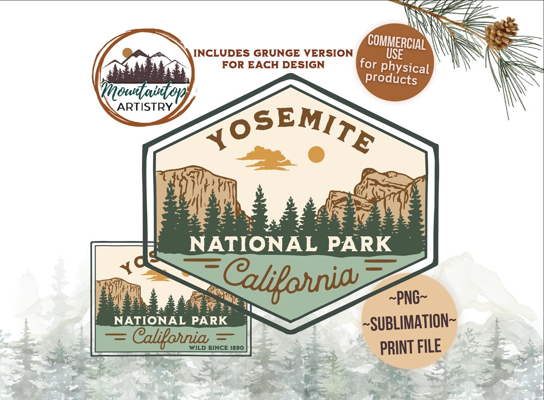 Yosemite National Park PNG California Gift Forest Decor Yosemite ...