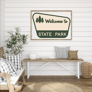 State Park Sign Customizable Woodland Nursery Decor Camping Birthday ...
