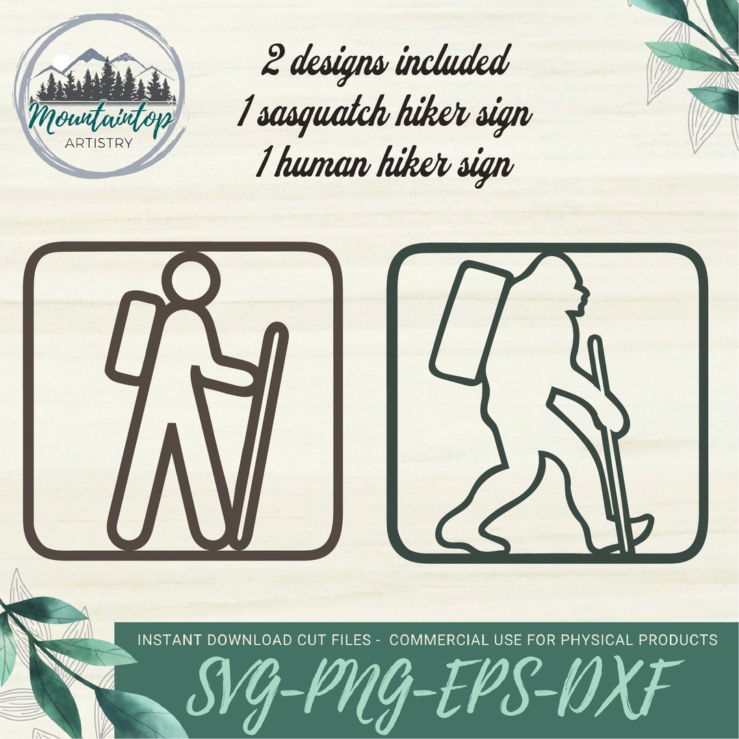 Hiker Symbol SVG Hiking Crafts Outdoor Sign - Etsy