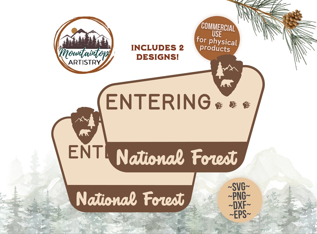 Entering National Forest Sign Customizable Woodland Nursery Decor ...