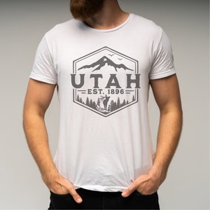 Utah Wall Art Mountains SVG Adventure Decal Utah Badge Elk Decor Log ...