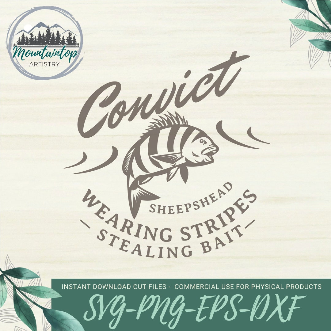 Sheepshead SVG, Funny Fishing DIY Gift Ideas, Saltwater Fishing DXF ...