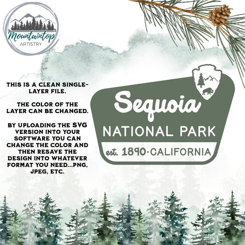 Sequoia National Park Gift California Shirt PNG Sequoia Wall Art ...
