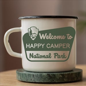 Happy Camper National Park Signs Woodland Wall Art Nature Themed Baby ...
