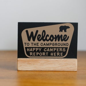 Happy Campers Welcome Sign Campground PNG Camping Birthday Decor ...