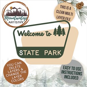 State Park Sign Customizable Woodland Nursery Decor Camping Birthday ...