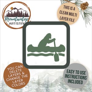 Yeti SVG Canoeing Sign Bigfoot Gift Sasquatch Sign Lake House Decor ...