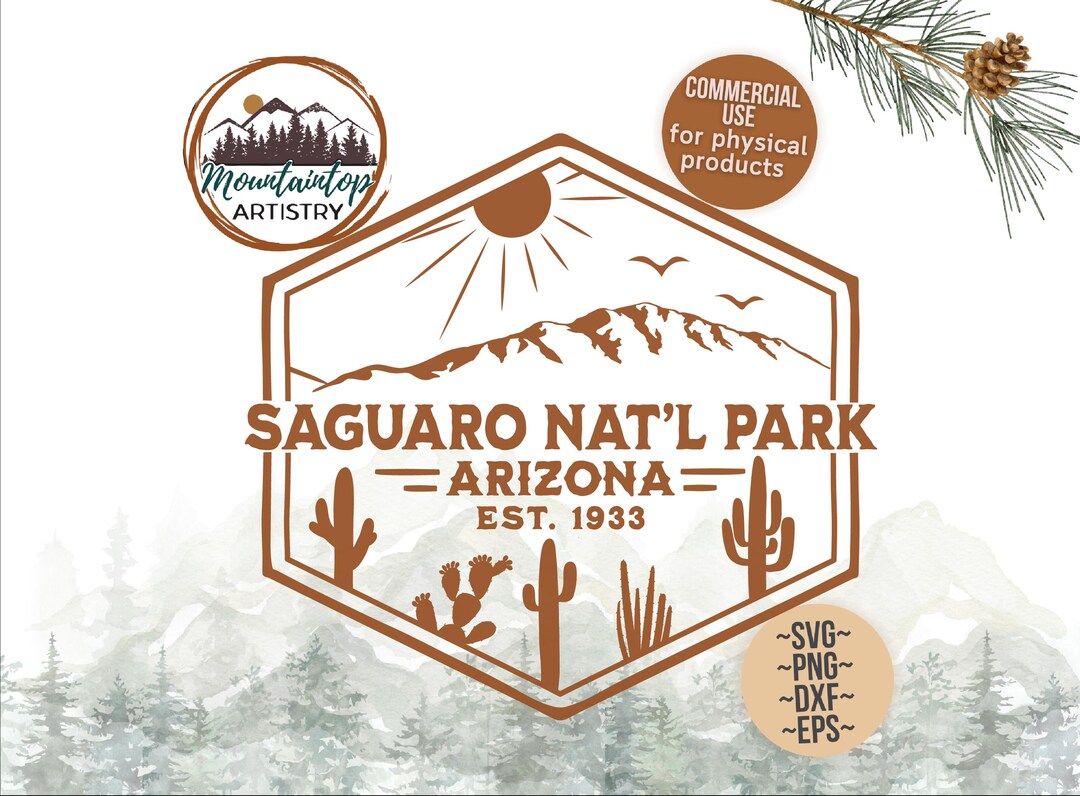 Saguaro National Park PNG Arizona Saguaro Cactus Wall Art Desert Gift ...