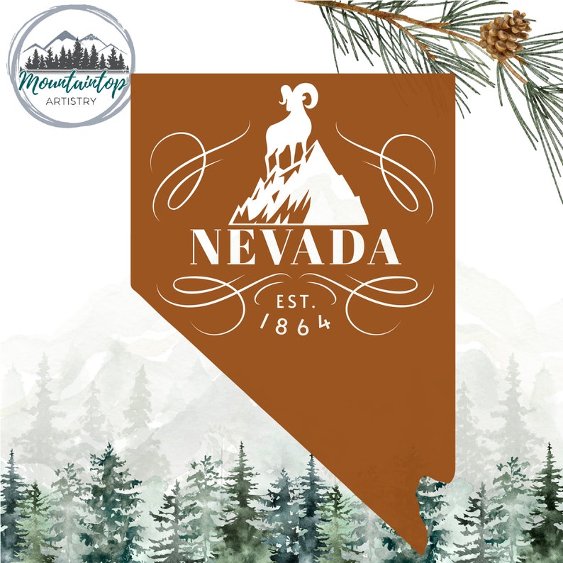 Nevada State Animal SVG Nevada Shirt PNG Desert Wall Art Bighorn Sheep ...