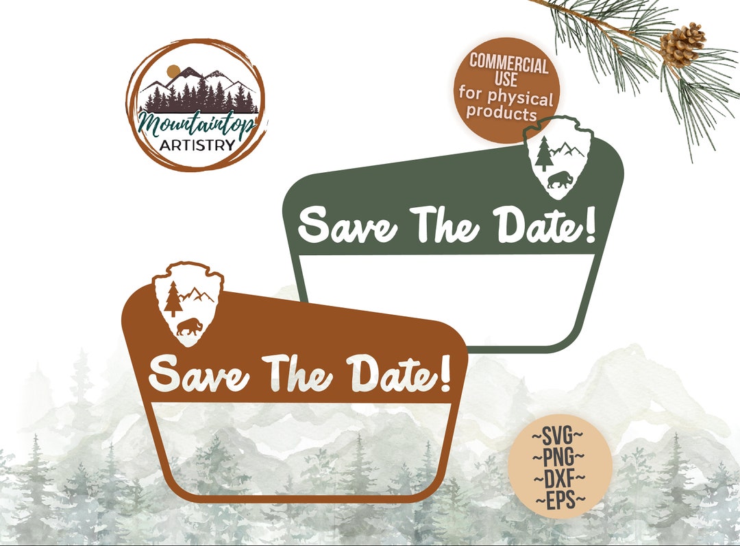 Save the Date Sign National Park Theme Woodland Wedding Decor Forest ...