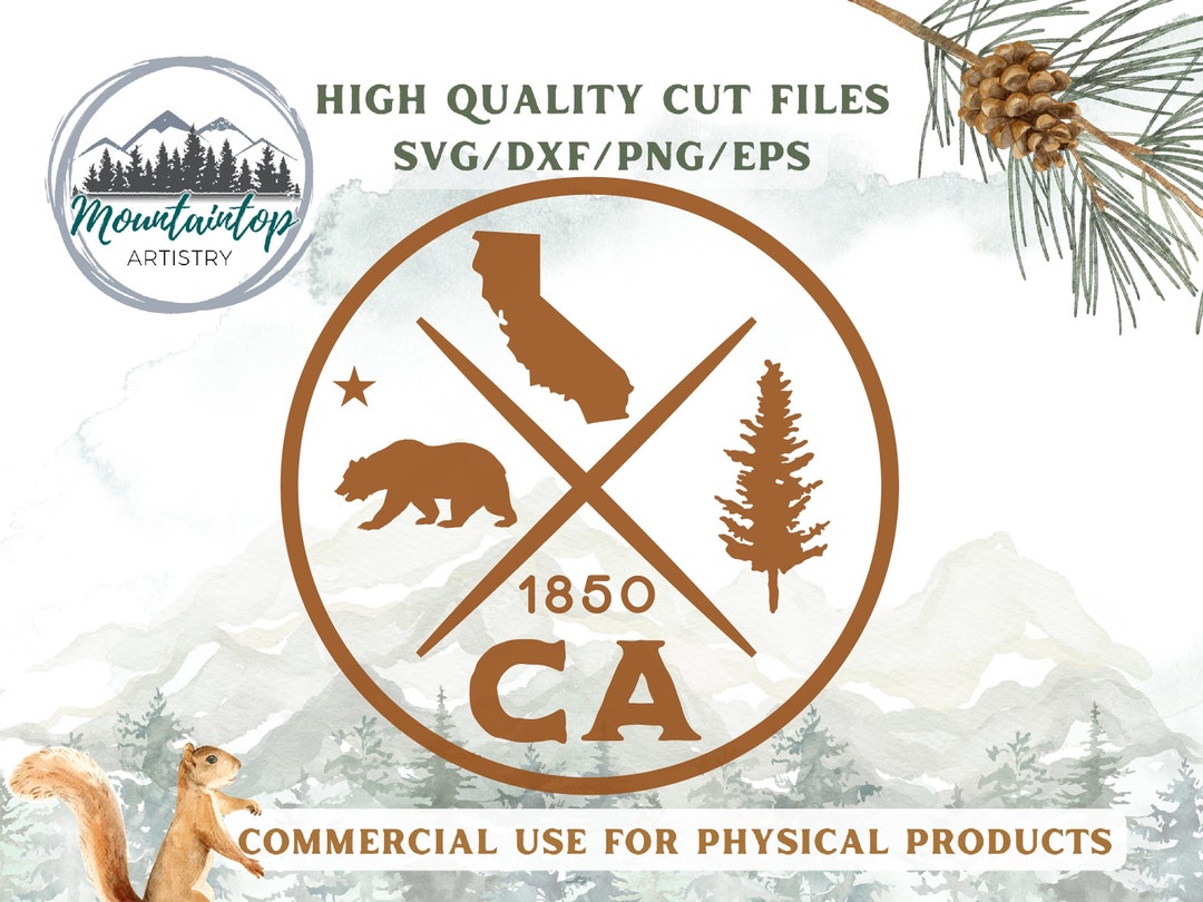 California Gifts Grizzly Bear SVG California Wall Art Bear PNG ...