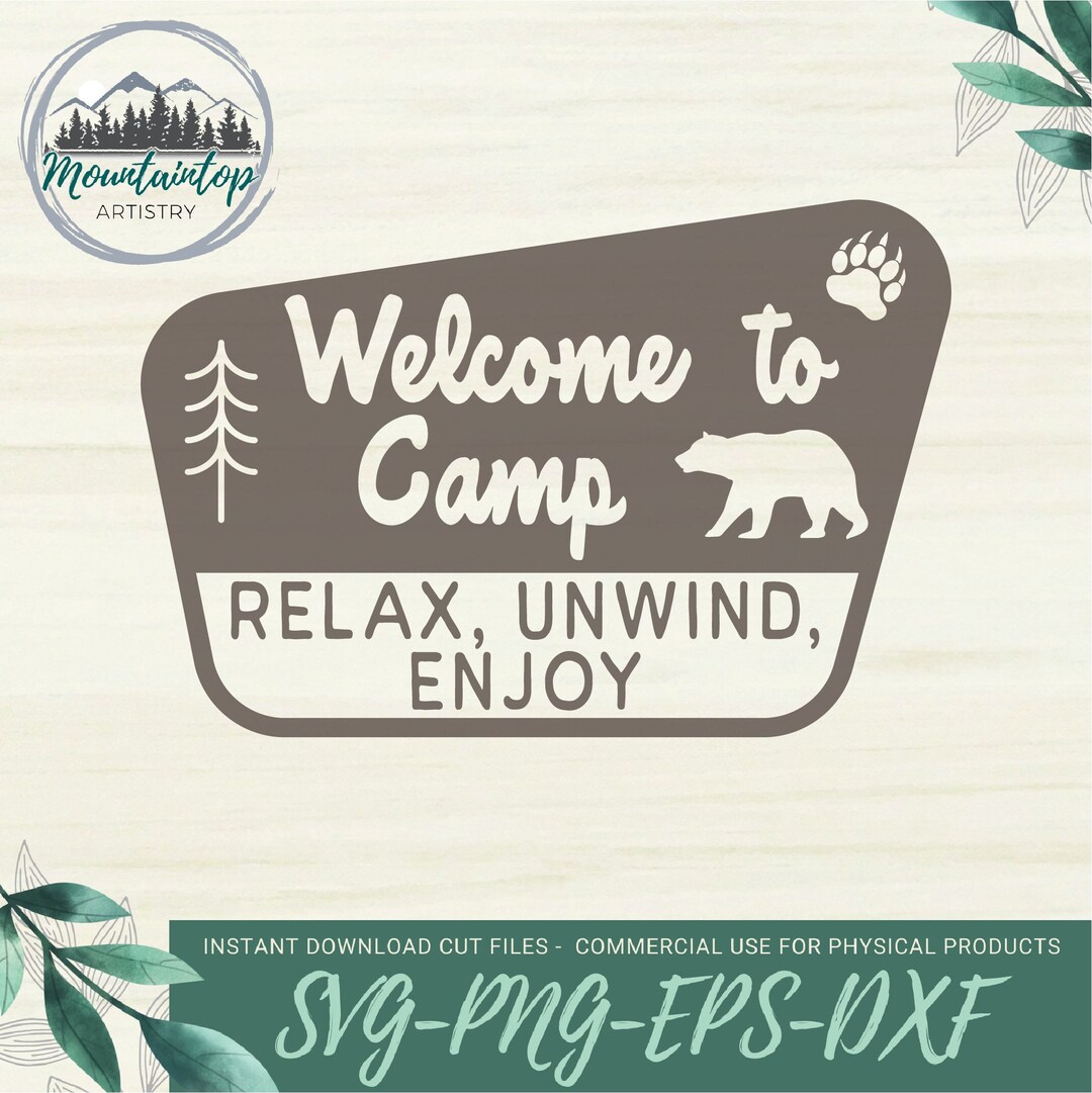 Welcome to Camp Sign National Park Decor Camping Sign Woodland Gift ...