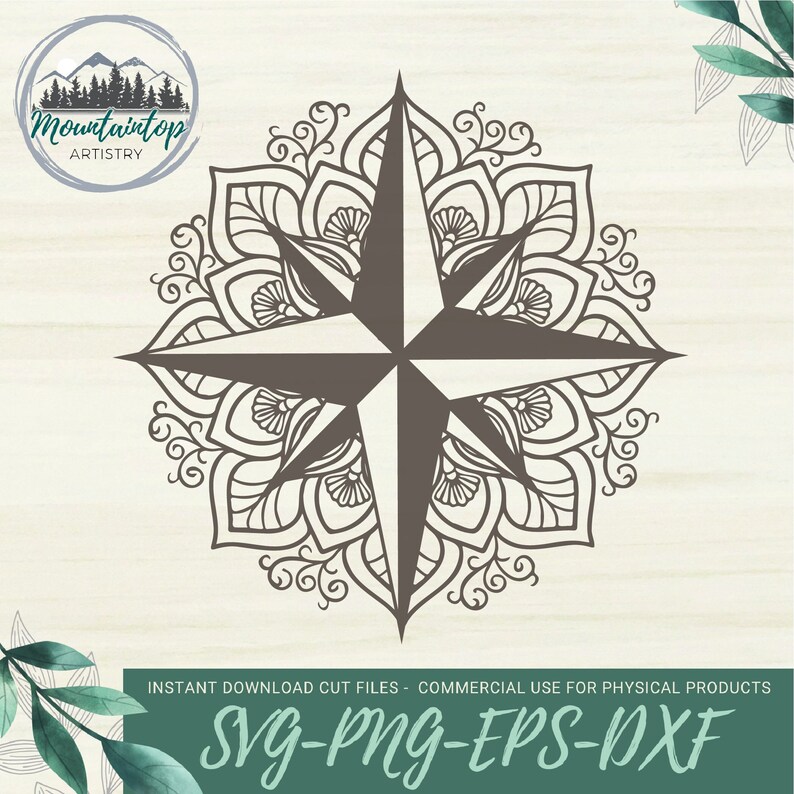 Mandala Compass Rose SVG Nautical Compass Compass Rose - Etsy