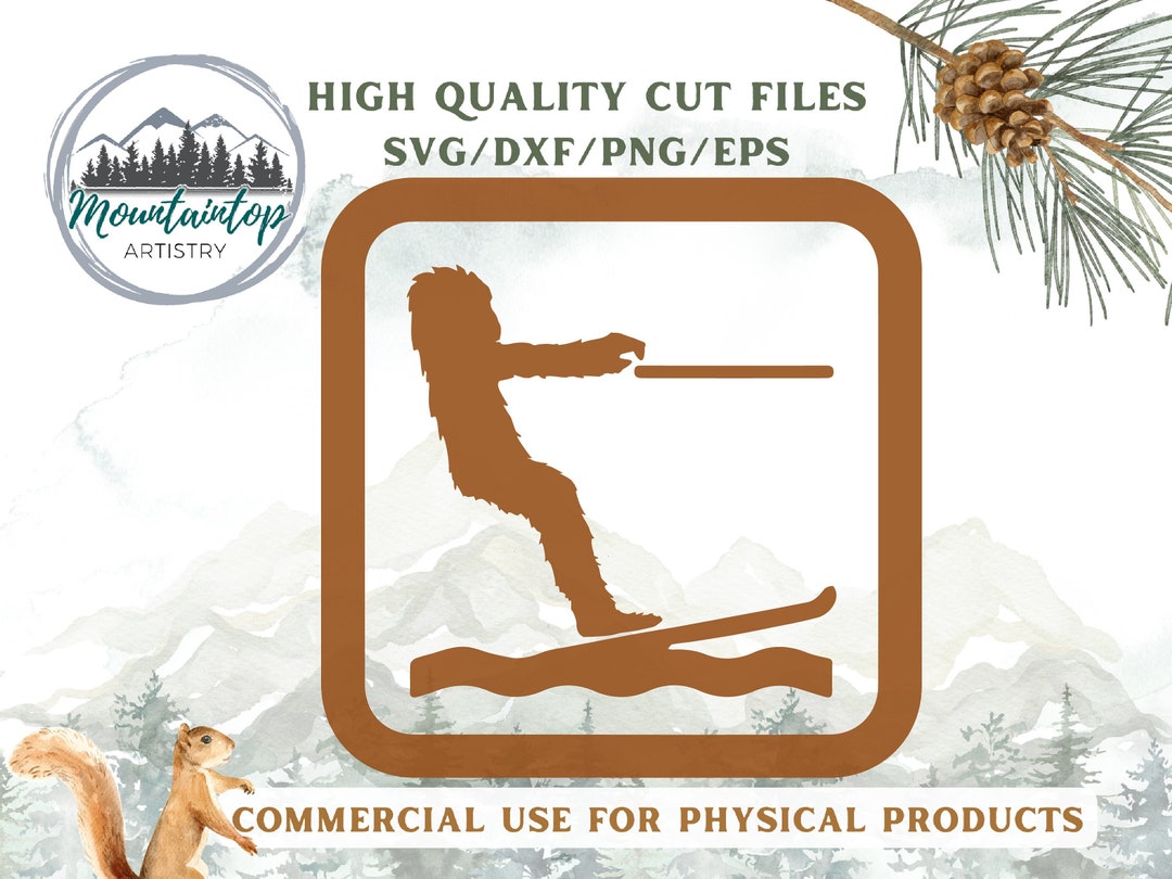 Sasquatch SVG Water Skiing Sign Bigfoot Gift Sasquatch Sign Lake House ...