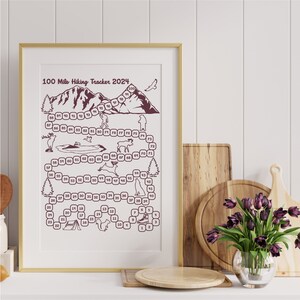 Hiking Tracker Printable Mileage Tracker 100 Mile Walking Tracker Wall ...