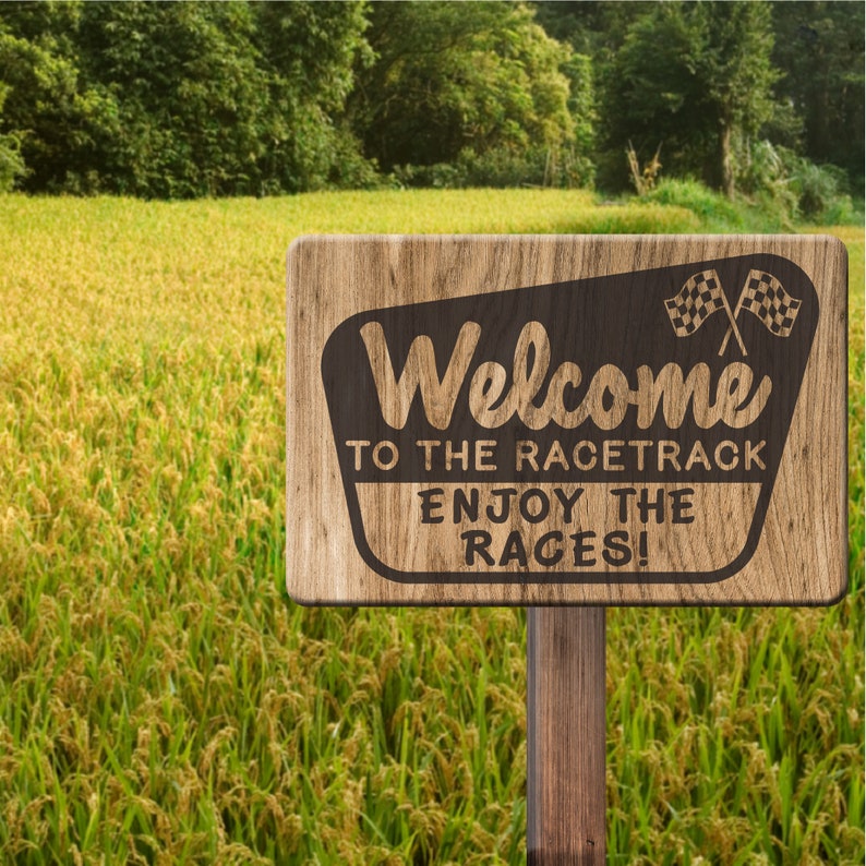 Welcome to the Races Sign SVG Welcome to the Racetrack Sigh - Etsy
