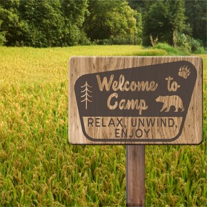 Welcome to Camp Sign National Park Decor Camping Sign Woodland Gift ...